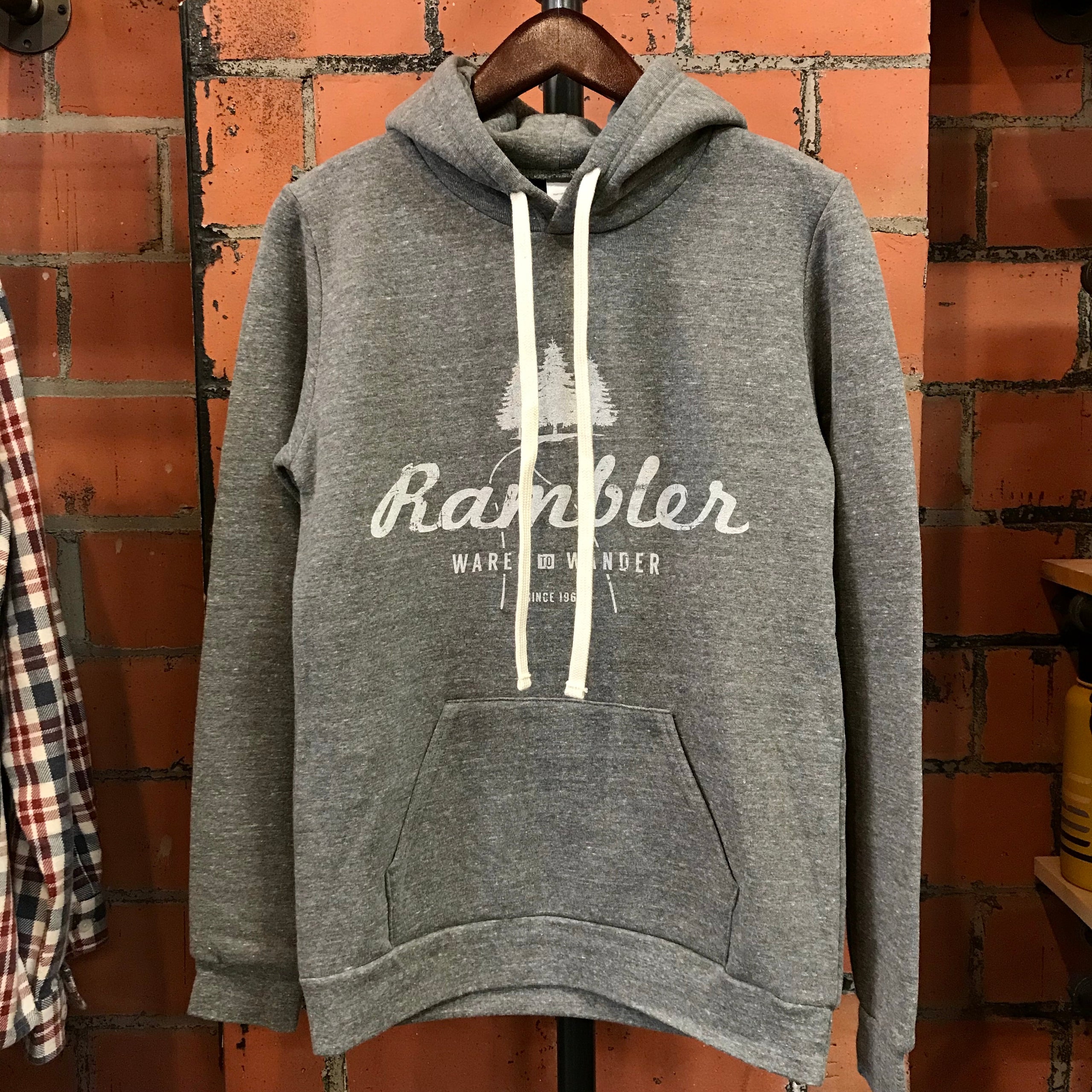 Rambler Fleece Hoodie - Grey w/ White Logo | Rambler